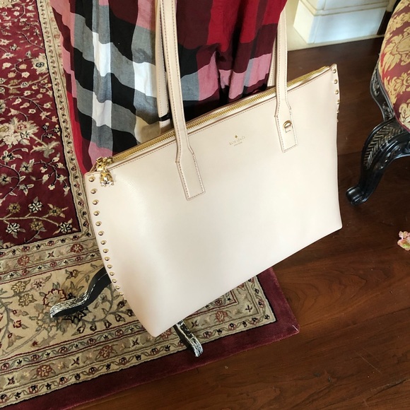 kate spade | Bags | Nwt Kate Spade Rose Cloud Studded Leather Tote ...